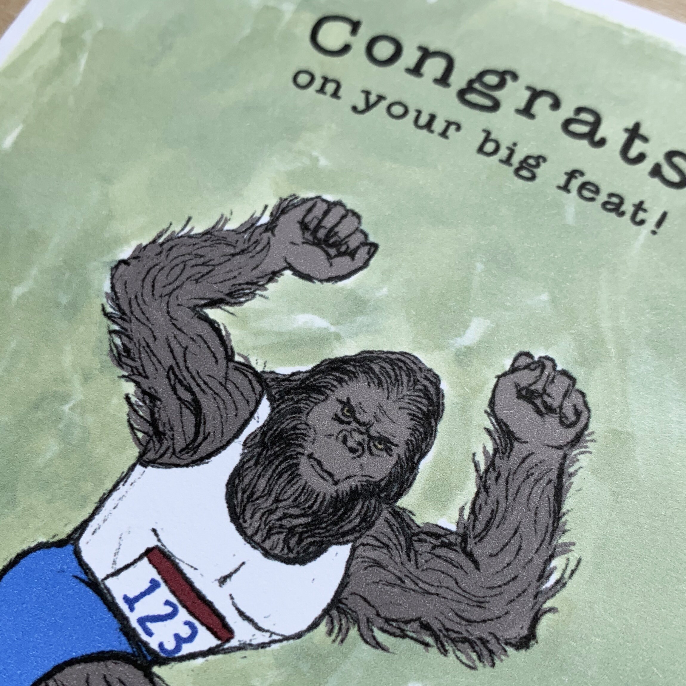 Congrats Bigfoot Punny Greeting Card - Etsy
