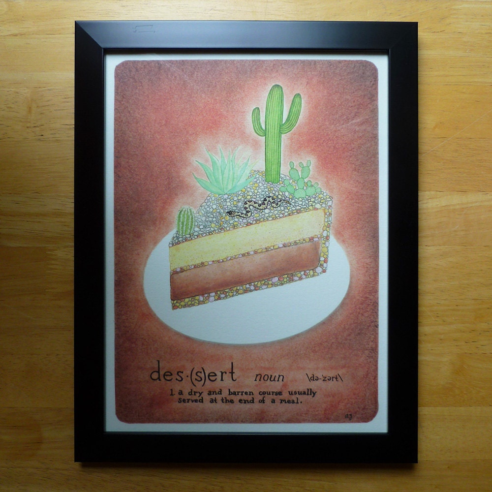 Desert Dessert Illustration - 9x12 Archival Digital Art Print - Etsy