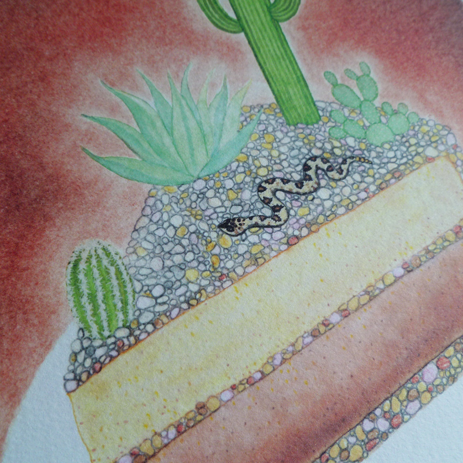 Desert Dessert Illustration - 9x12 Archival Digital Art Print - Etsy