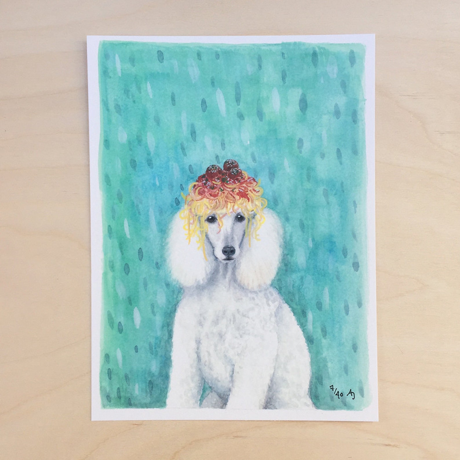 Noodle Poodle Unframed 5.5x7.5 Limited Edition Giclee Print - Etsy