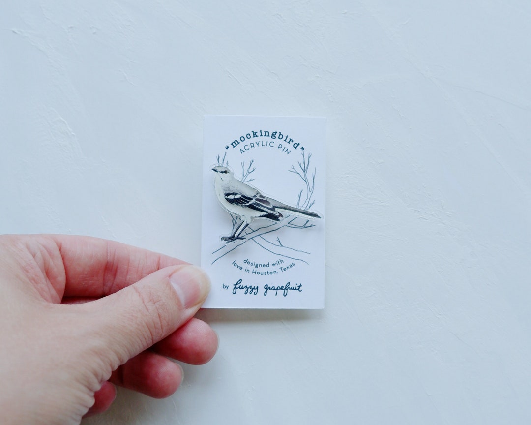 Mockingbird - Acrylic Art Pin - Etsy