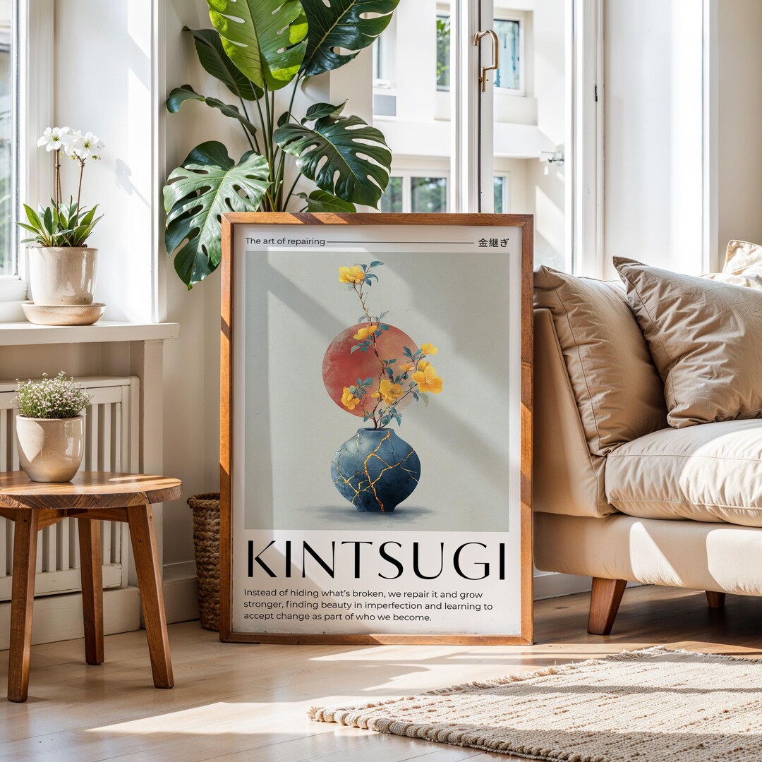 Japanese Kintsugi Poster, Japandi Wall Art, Japanese Decor, Wabi Sabi ...