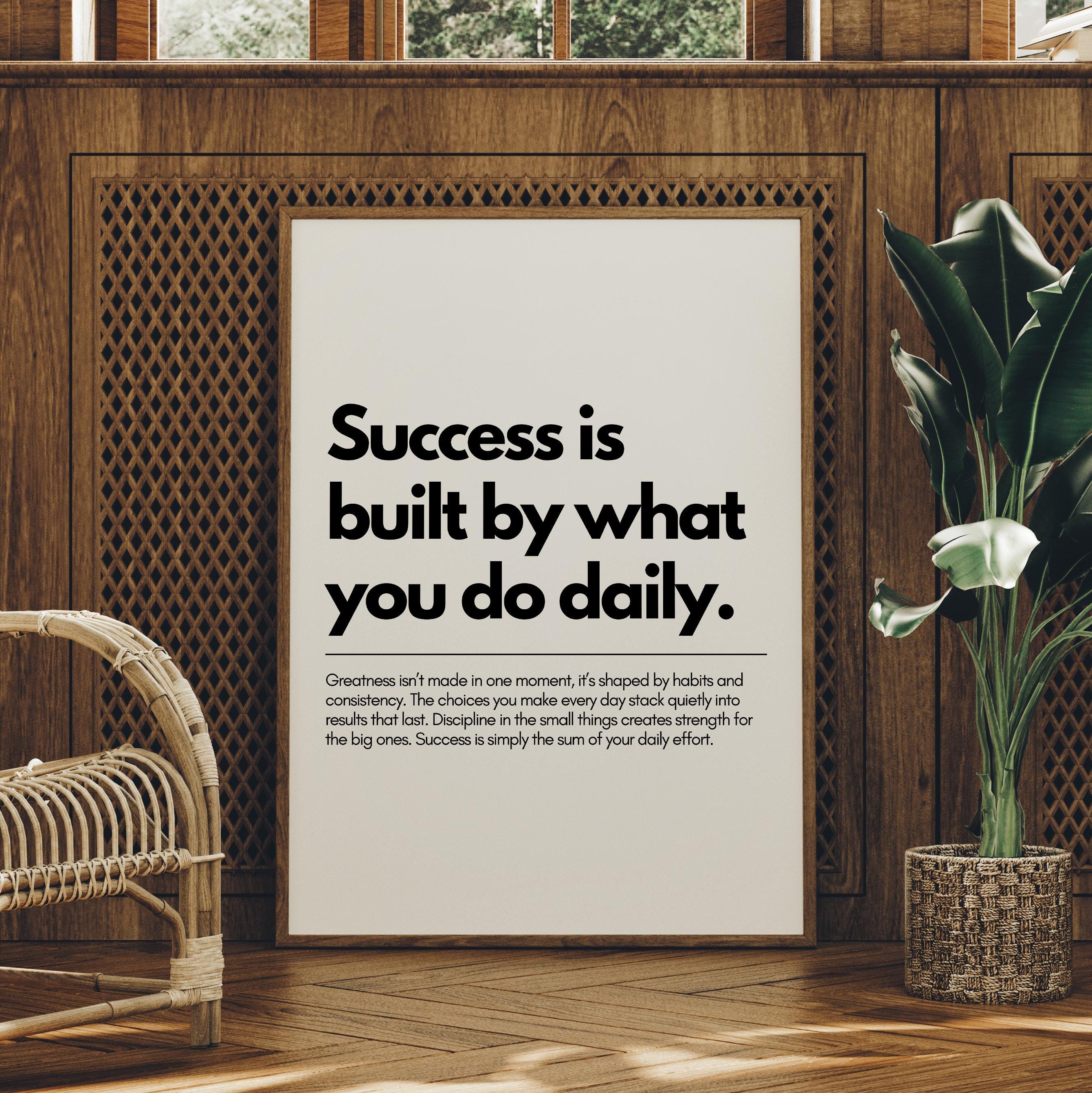 Daily Success Motivational Quote Wall Art, Uplifting Saying Poster ...
