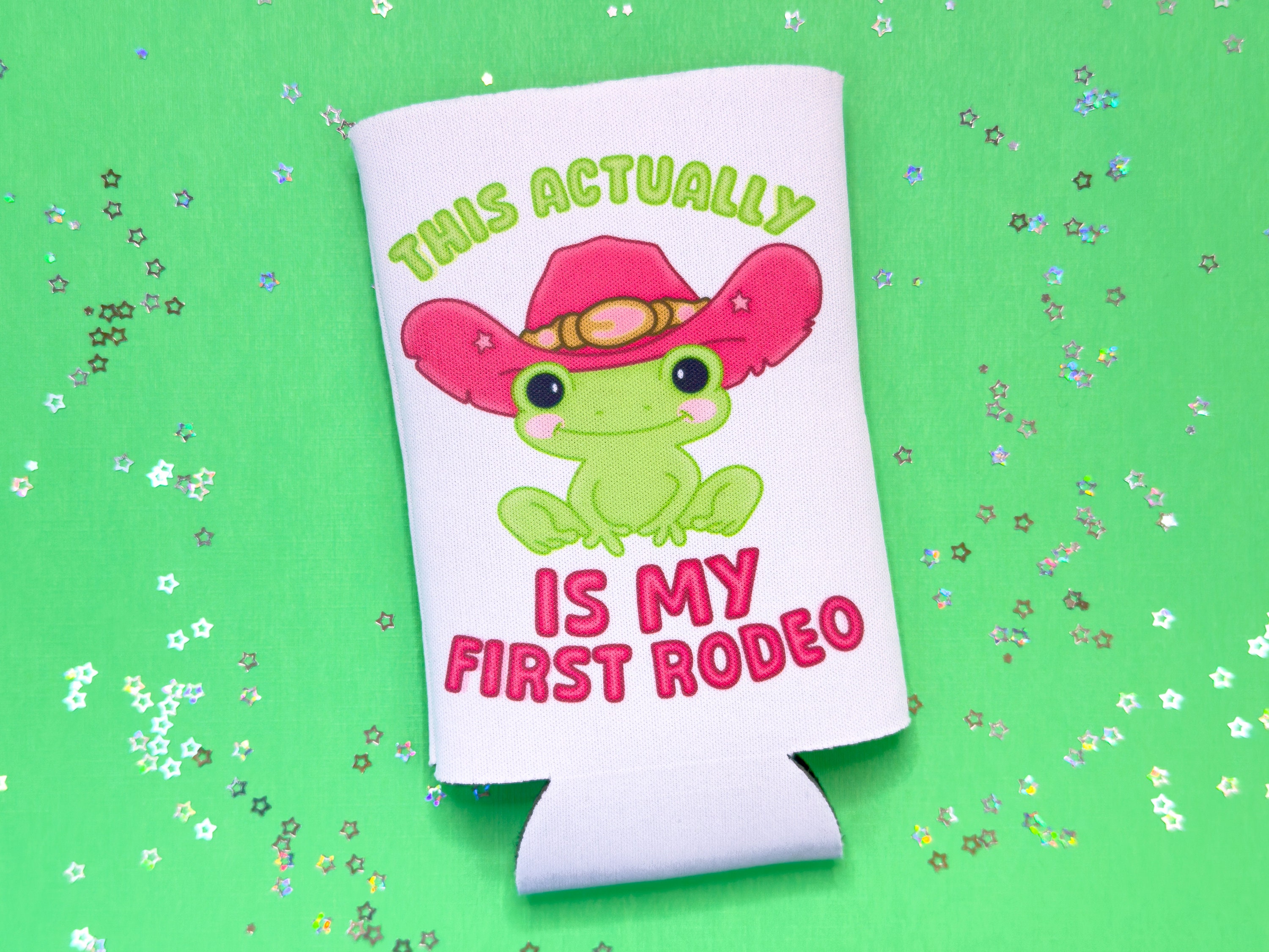 This Actually is My First Rodeo Frog Slim Can Koozie Funny Frog Can ...