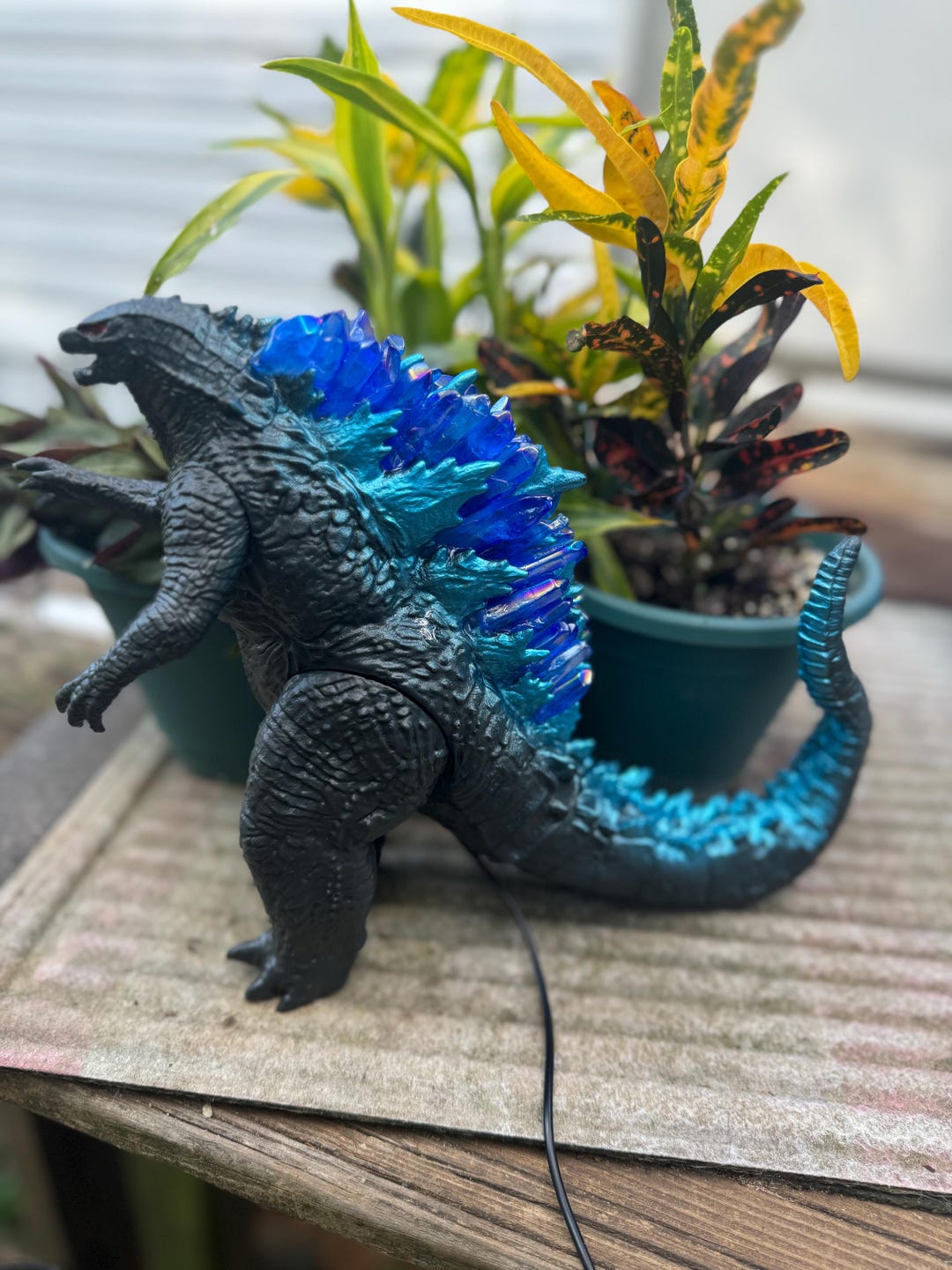 Big Beautiful Blue Crystal Godzilla Night Light Table Lamp Show Piece ...