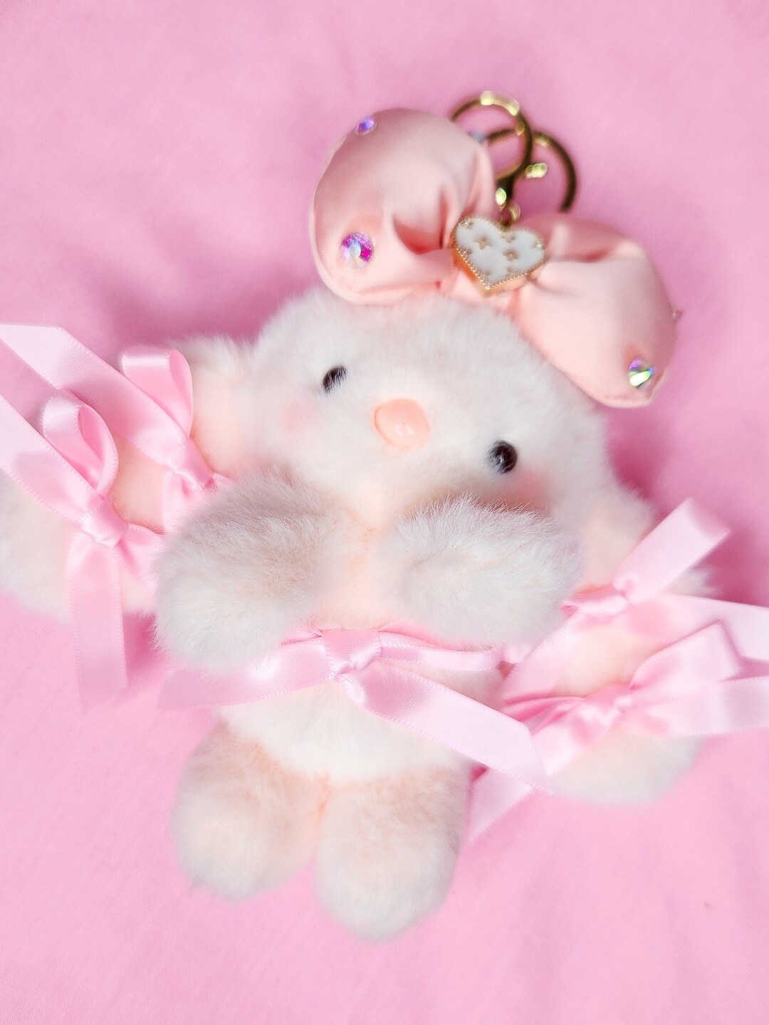 Hime Gyaru Bunny Key Chain Trinket, Sweet Lolita Bling Bag Charm - Etsy