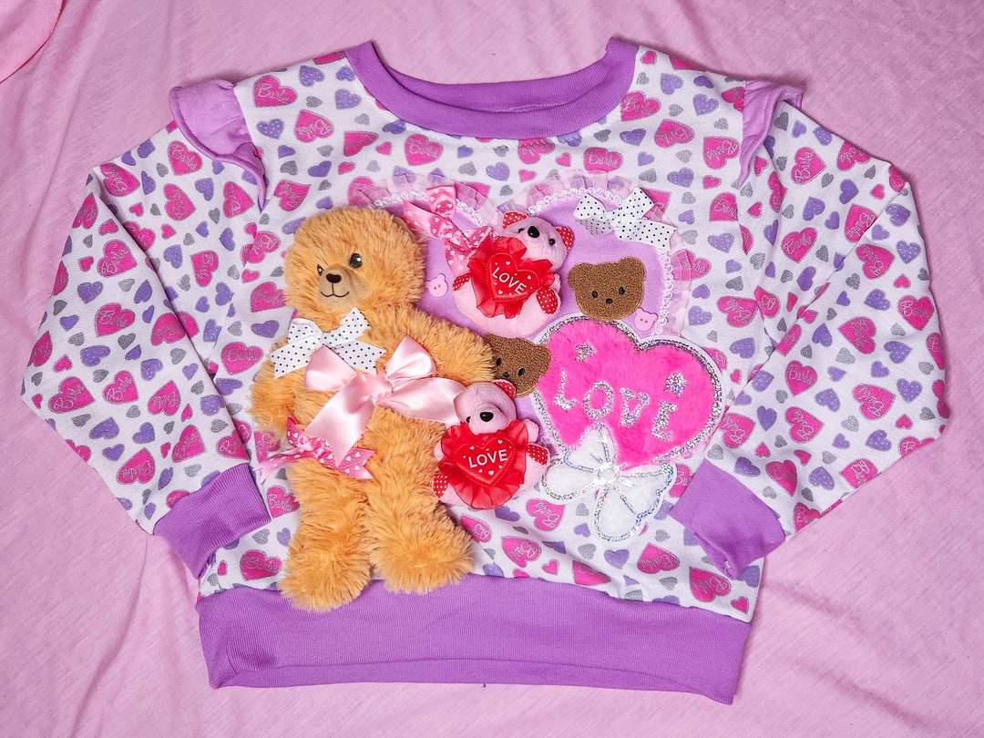 Lovecore 90s Doll Teddy Bear Plushie Sweater, Size M Medium - Etsy