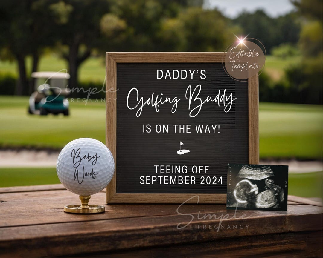Simple Golf Baby Reveal, Golfing Buddy Pregnancy Announcement, It's a ...