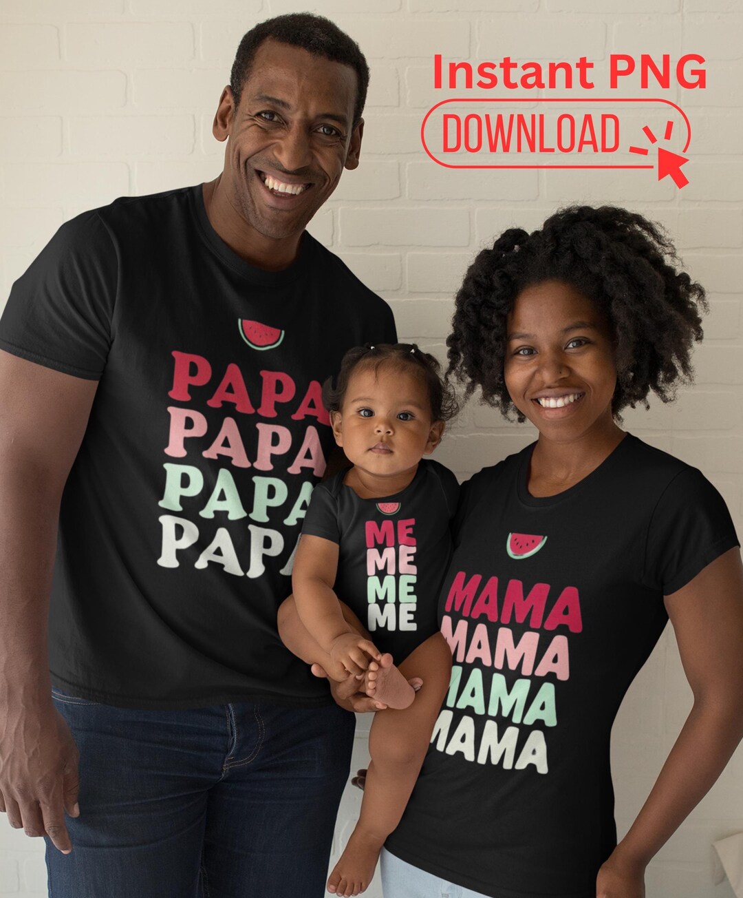 Family Papa Mama and Me PNG: Personalized Apparel Design (instant ...