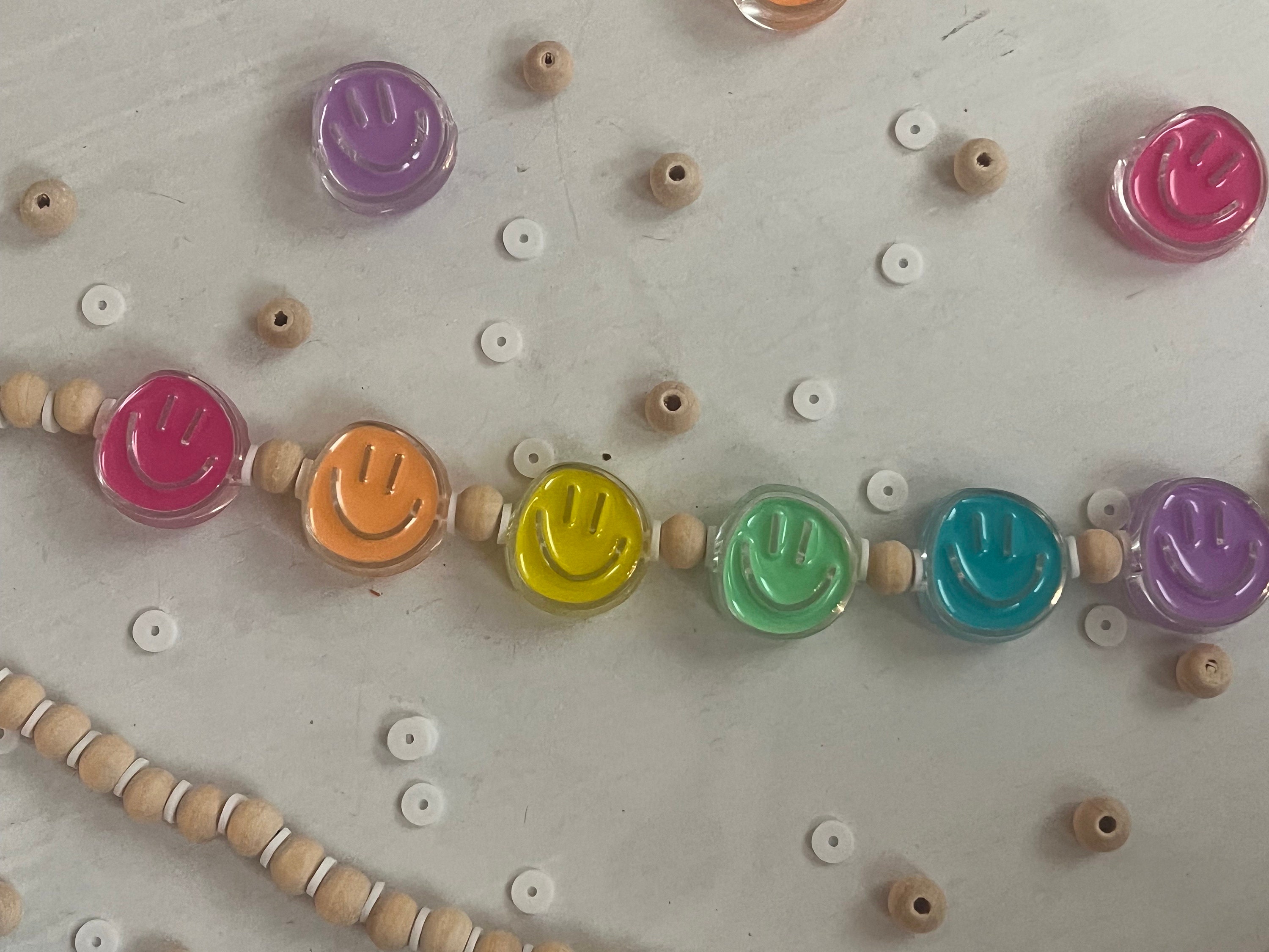 Handmade Smiley Face Teacher/school Staff Beaded Lanyard / Wooden Beads ...
