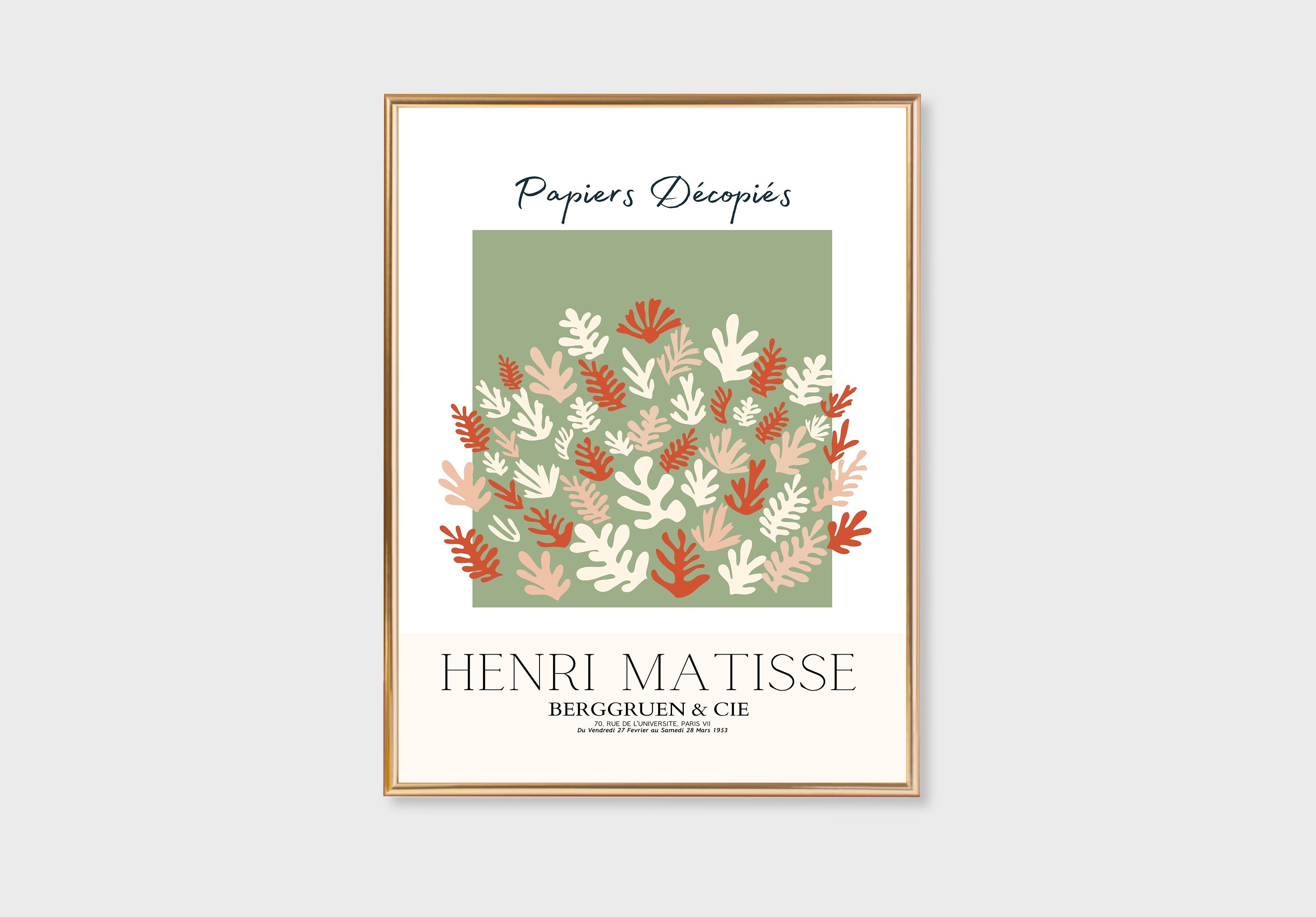Sage Green Henri Matisse Print, Flower Market Print Set, Set of 3 Print ...