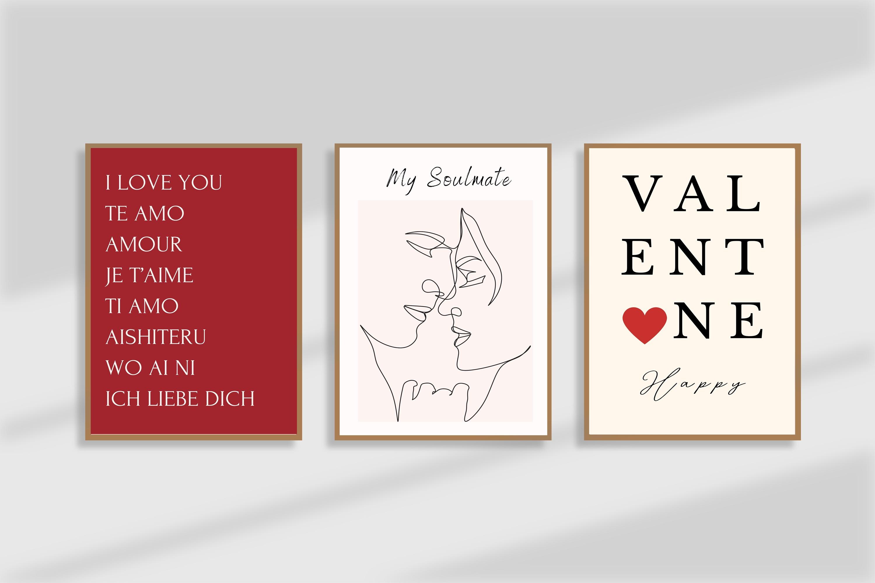 Valentines Day Decor Print Set of 9, Valentines Day Wall Art, Trendy ...
