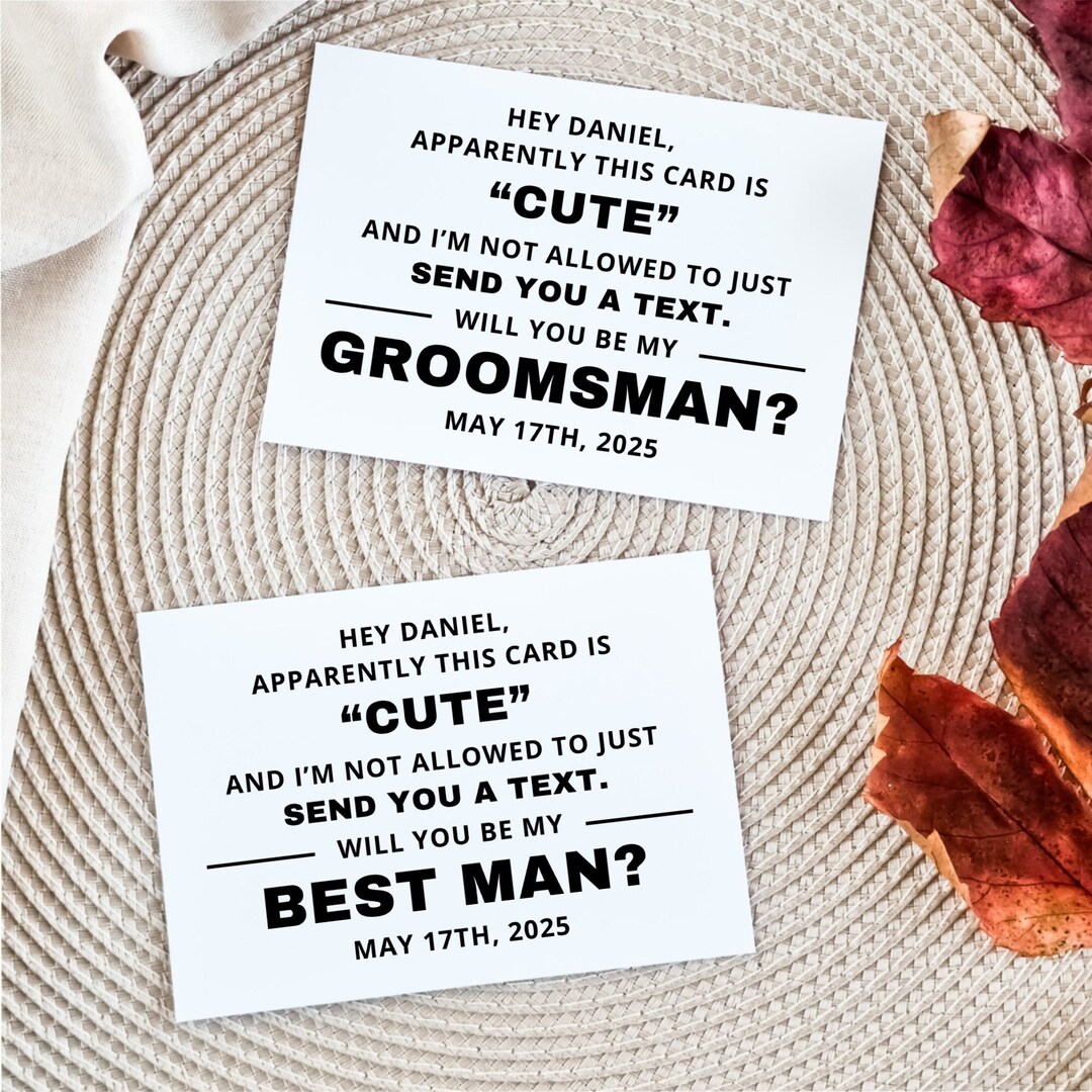 Funny Groomsman Proposal Card Template, Will You Be My Groomsman Card ...