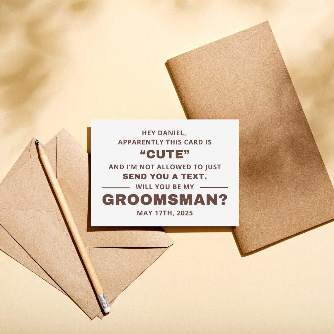 Funny Groomsman Proposal Card Template, Will You Be My Groomsman Card ...