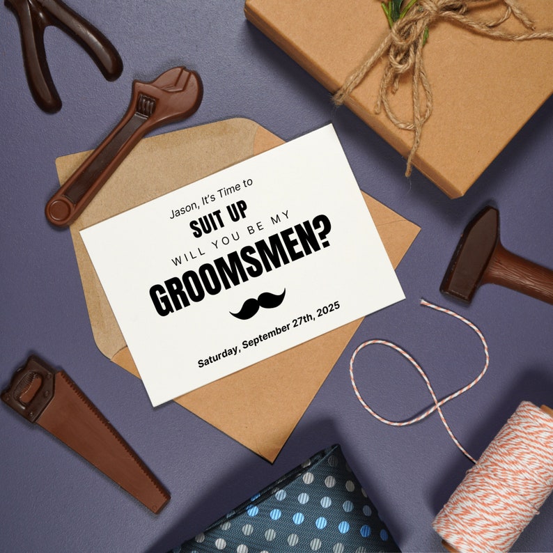 Groomsman Proposal Card Template, Will You Be My Groomsman Card ...