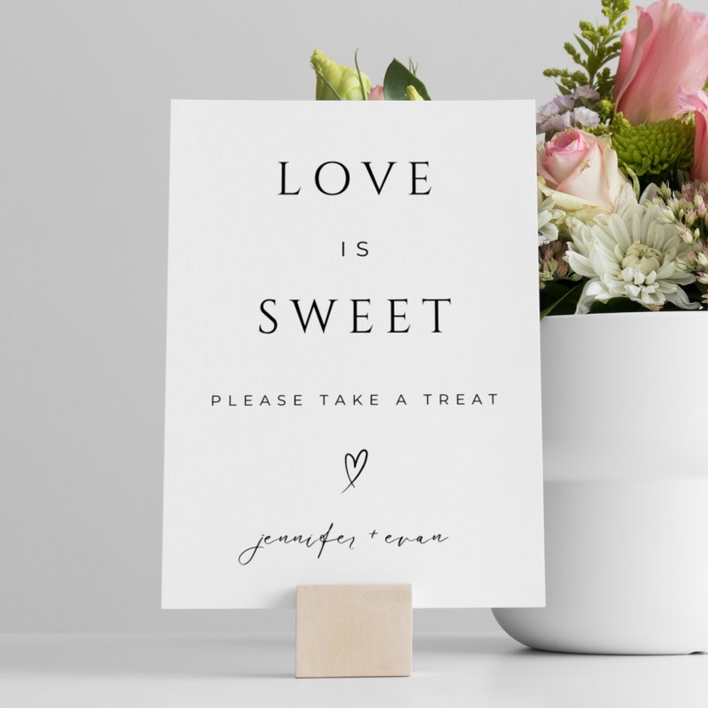 Love is Sweet Sign, Please Take a Treat, Dessert Table Sign Template ...