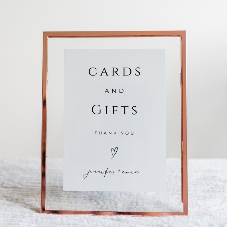Cards and Gifts Sign Template, Simple Gift Table Sign, Wedding Gift ...