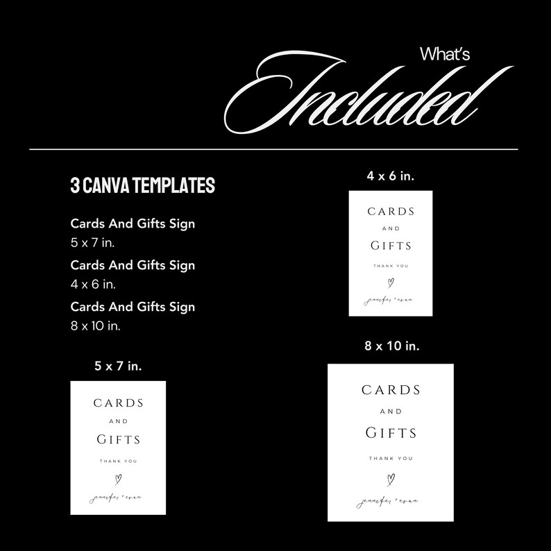 Cards and Gifts Sign Template, Simple Gift Table Sign, Wedding Gift ...