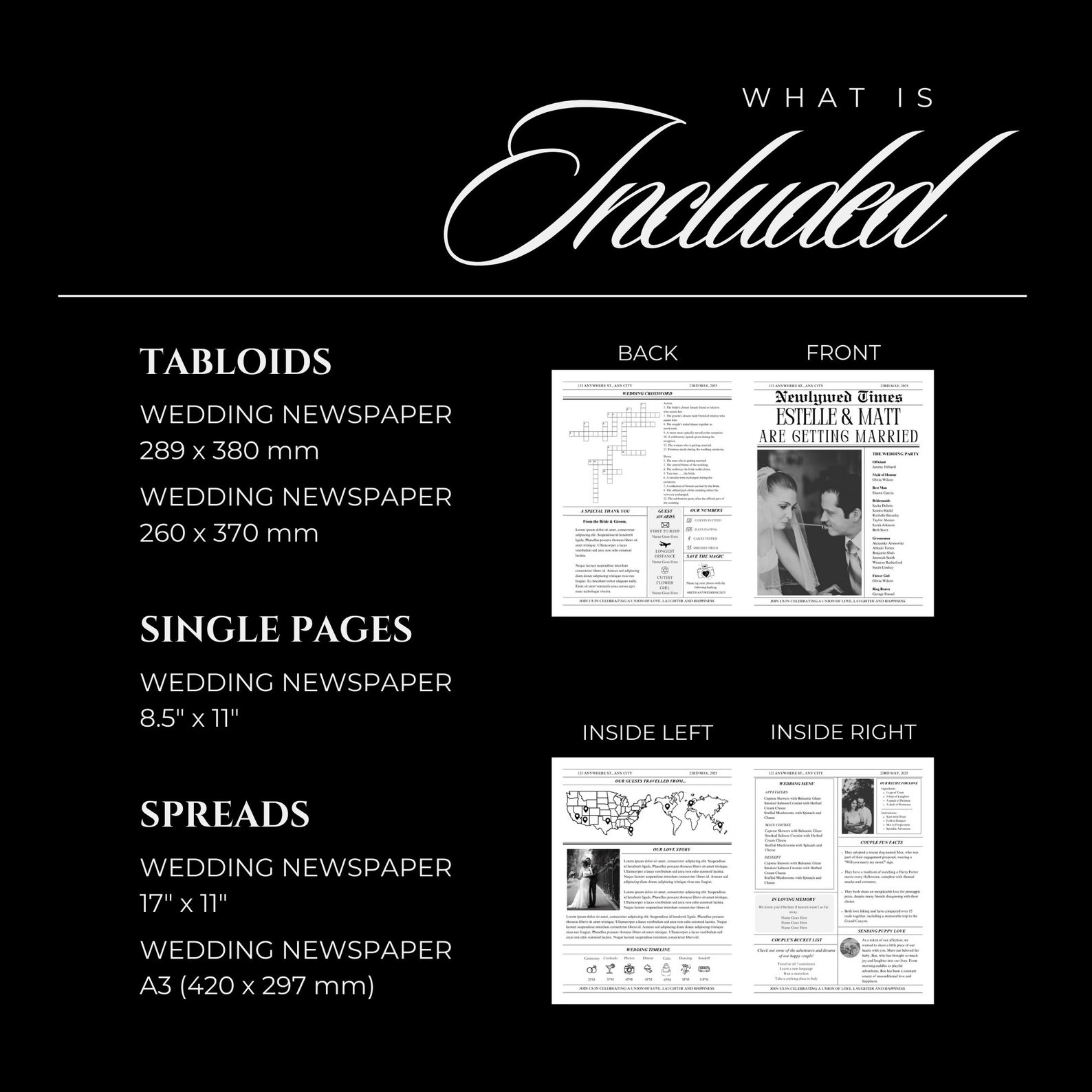 Wedding Newspaper Program Template, Newspaper Wedding Program, Newlywed ...