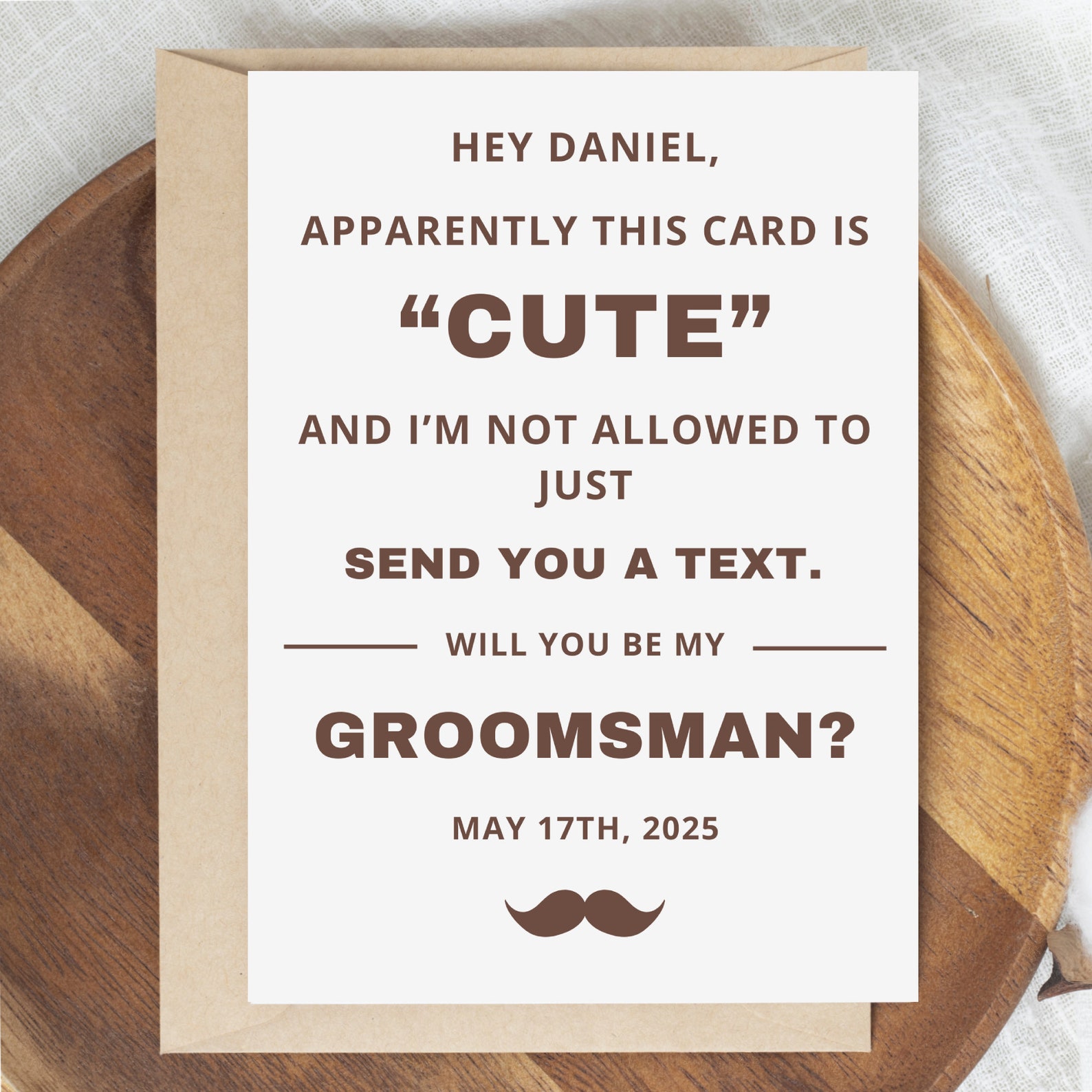 Funny Groomsman Proposal Card Template, Will You Be My Groomsman Card ...