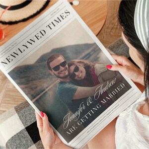 Wedding Newspaper Program Template With Photo, Wedding Newspaper ...