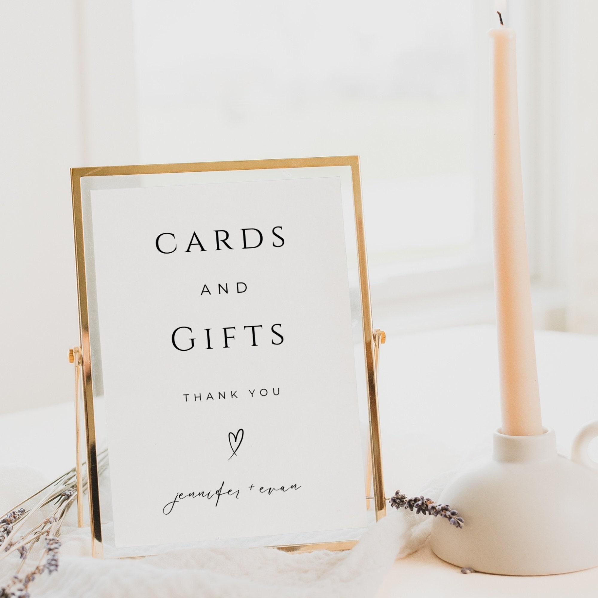 Cards and Gifts Sign Template, Simple Gift Table Sign, Wedding Gift ...