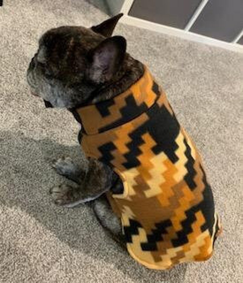 French Bulldog Frenchie Fleece Pullover Jacket Small Aztec Southwestern ...
