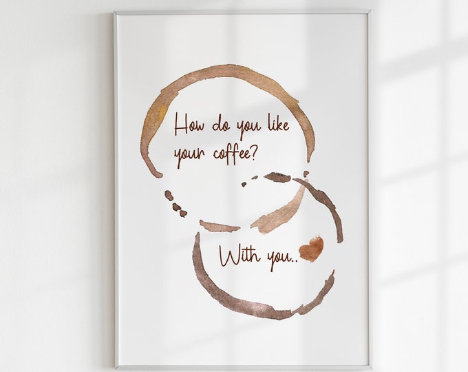 How Do You Like Your Coffee With You Caffeine Mug Stain Poster, Cafe ...