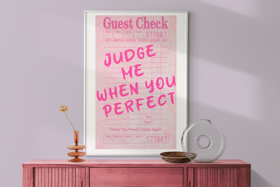 Guest Check Poster, Self-esteem Quote Print, Aesthetic Girly Wall Art ...