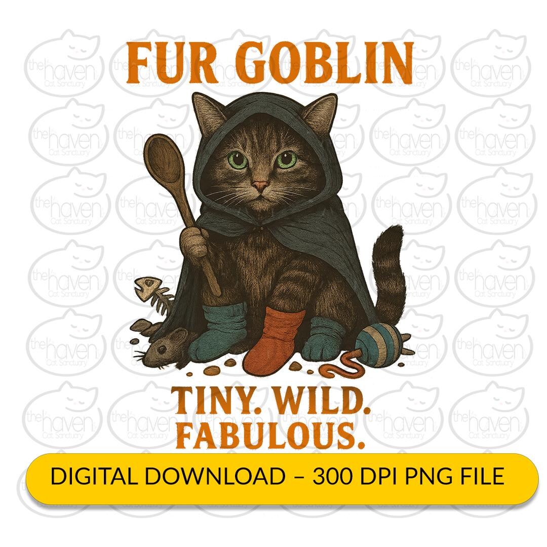Fur Goblin | Digital Cat PNG | Instant Download | Haven Cat Sanctuary ...