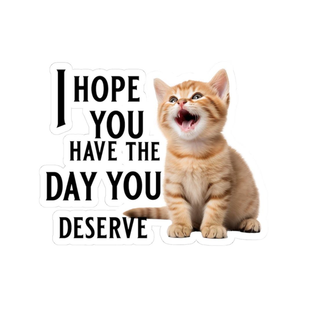 I Hope You Have the Day You Deserve Cat Sticker - Etsy