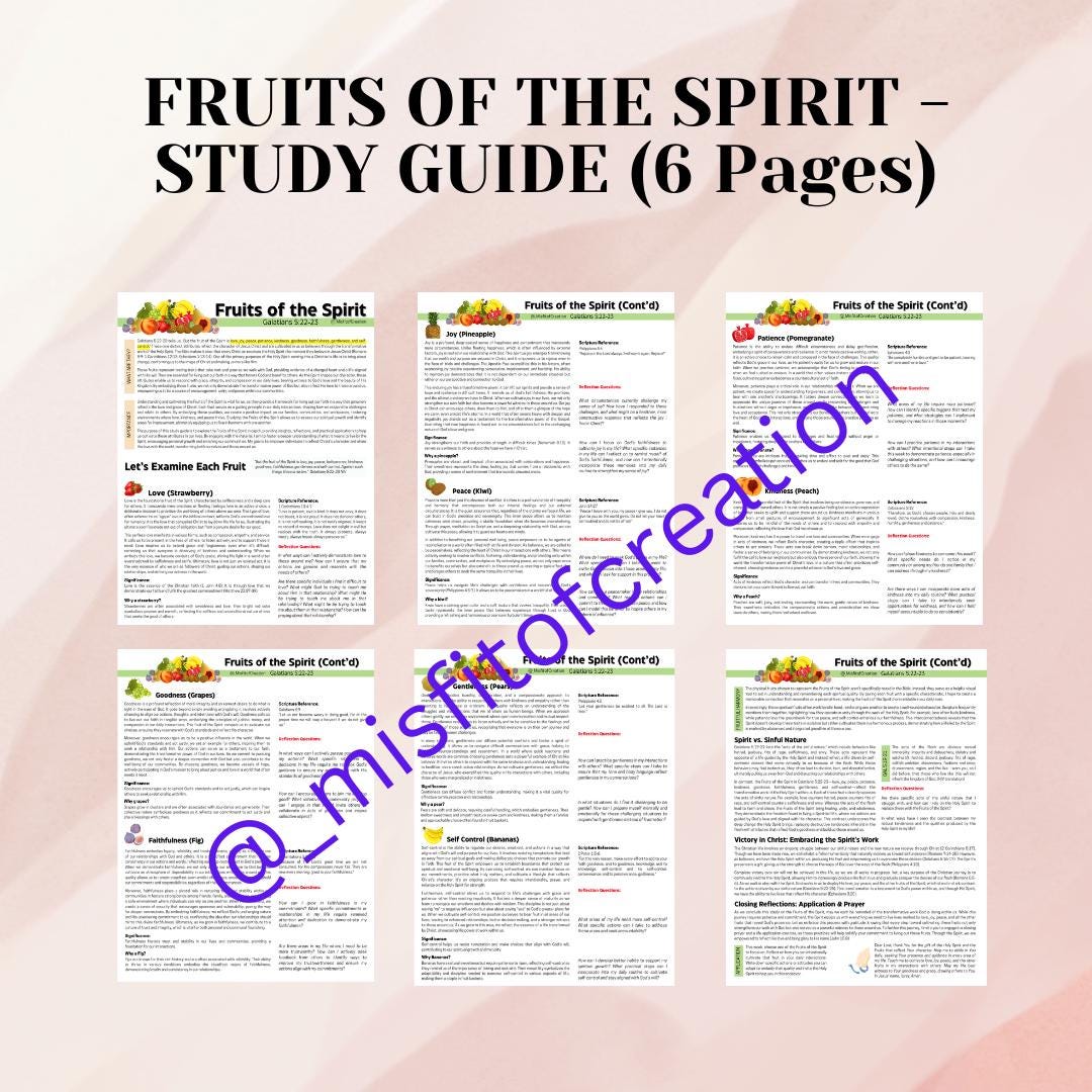 Bible Study - Fruits of the Spirit - Etsy