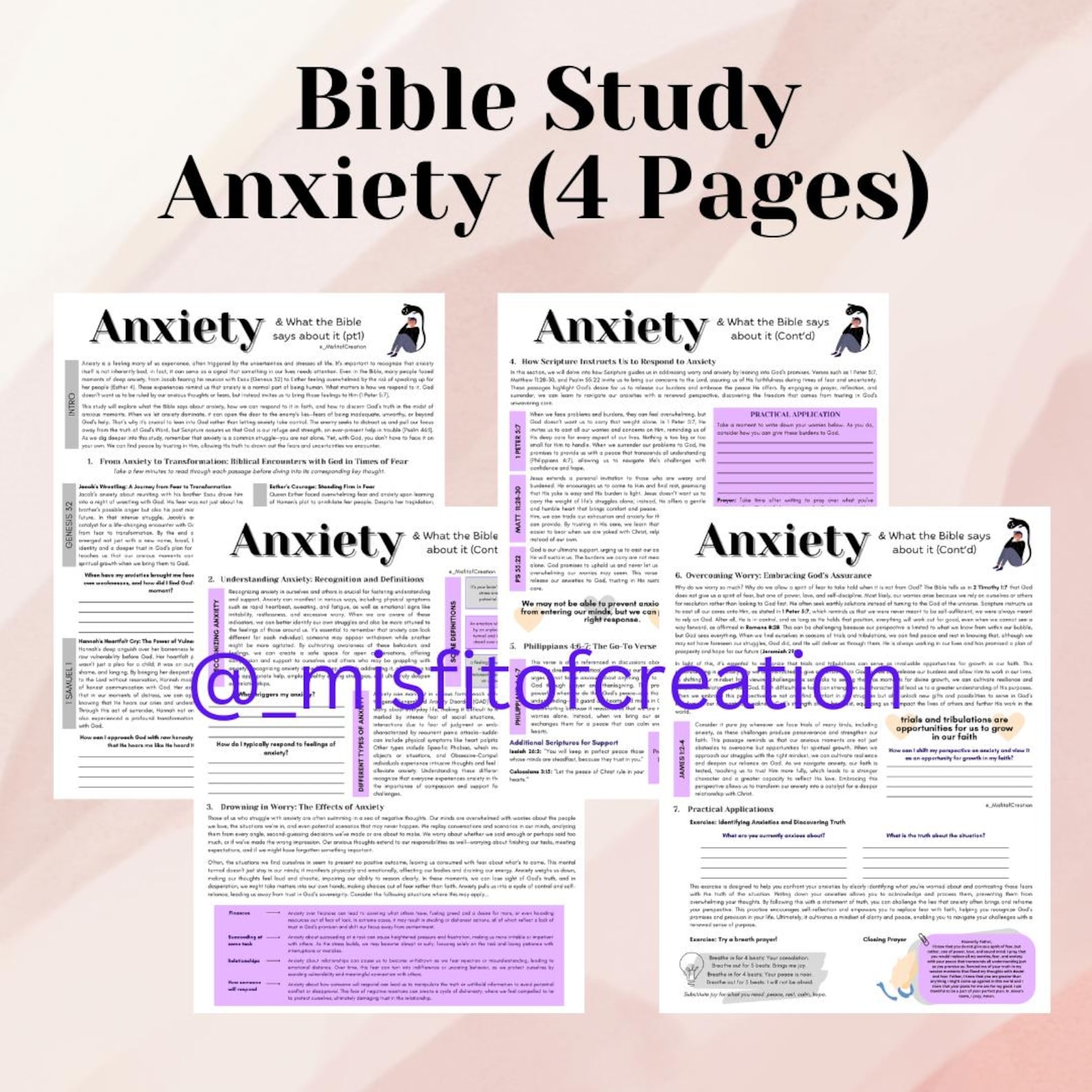 Anxiety Bible Study - Etsy