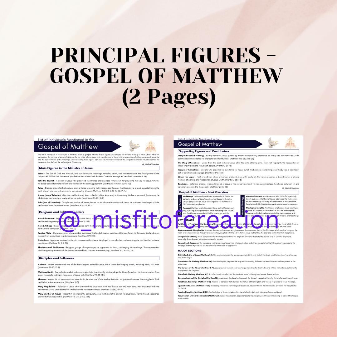 Gospel of Matthew - Principal Figures - Etsy