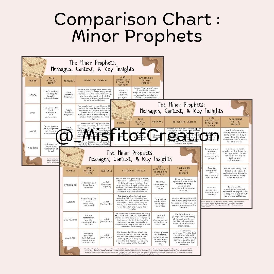 The Minor Prophets - Study Chart - Etsy
