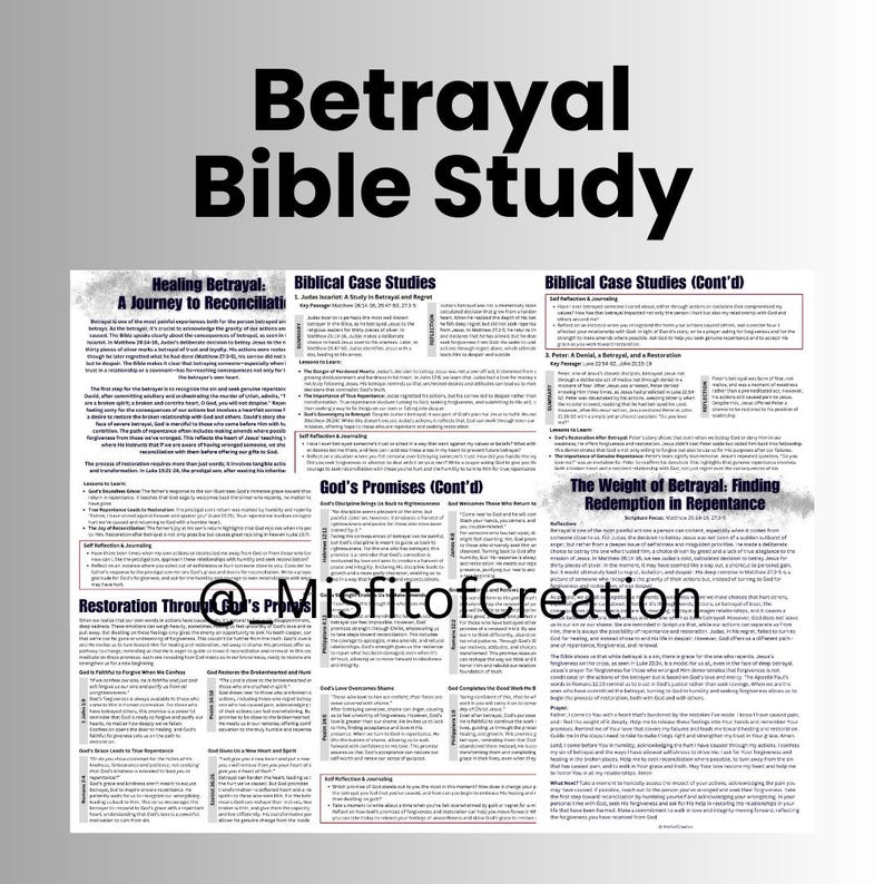 Healing Betrayal - Bible Study - Etsy