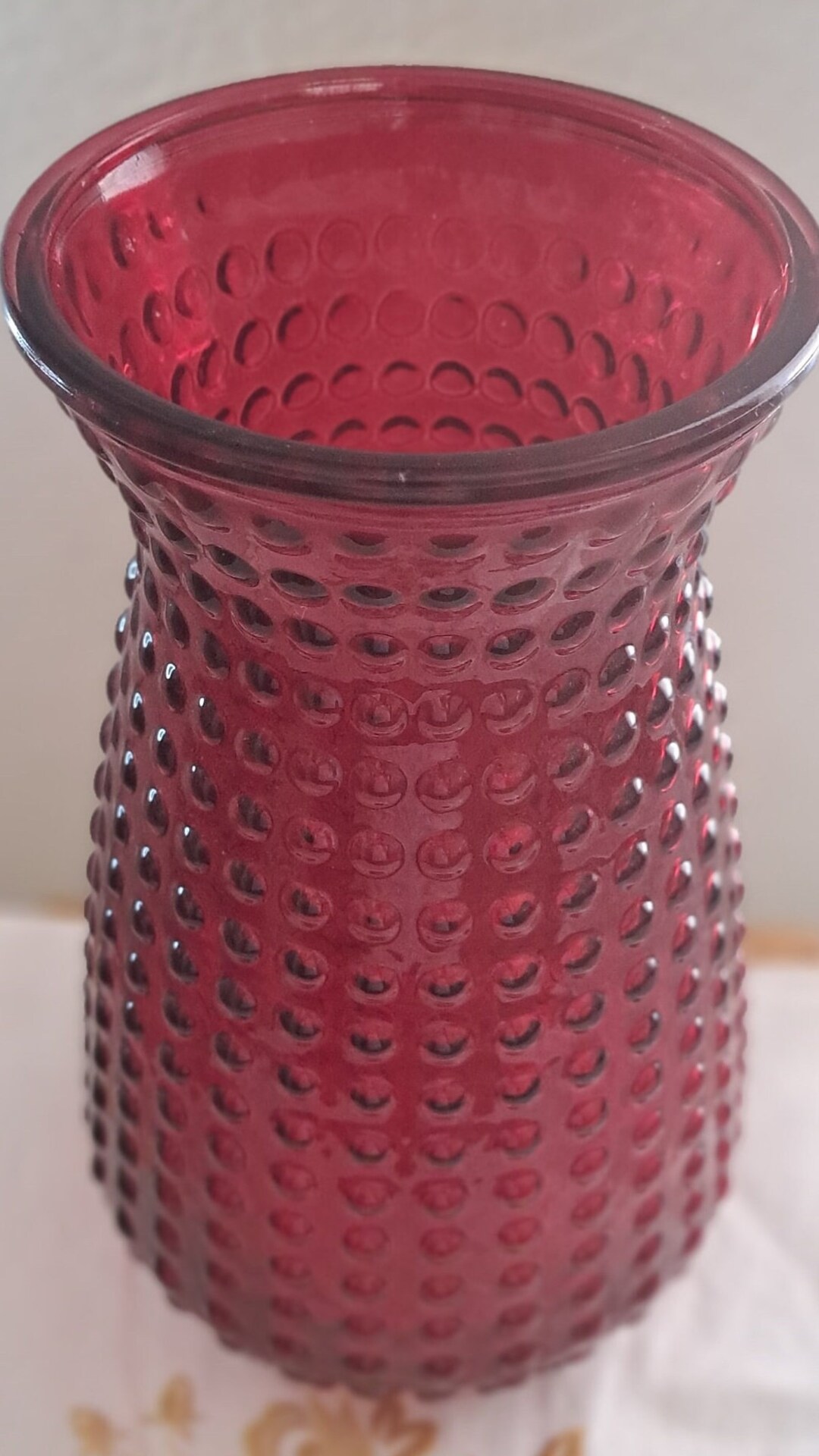 Ruby Red Hobnail Bubble Glass Vase by DPS DOTS XL - Etsy