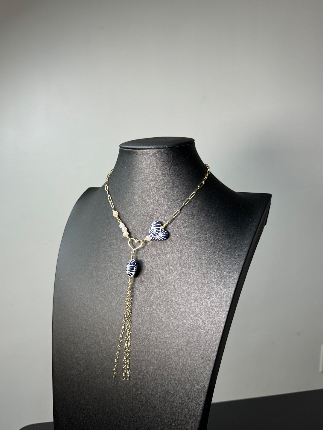 Gold Chain Talavera Heart Necklace | Mexican Handmade Jewelry | Joyeria ...