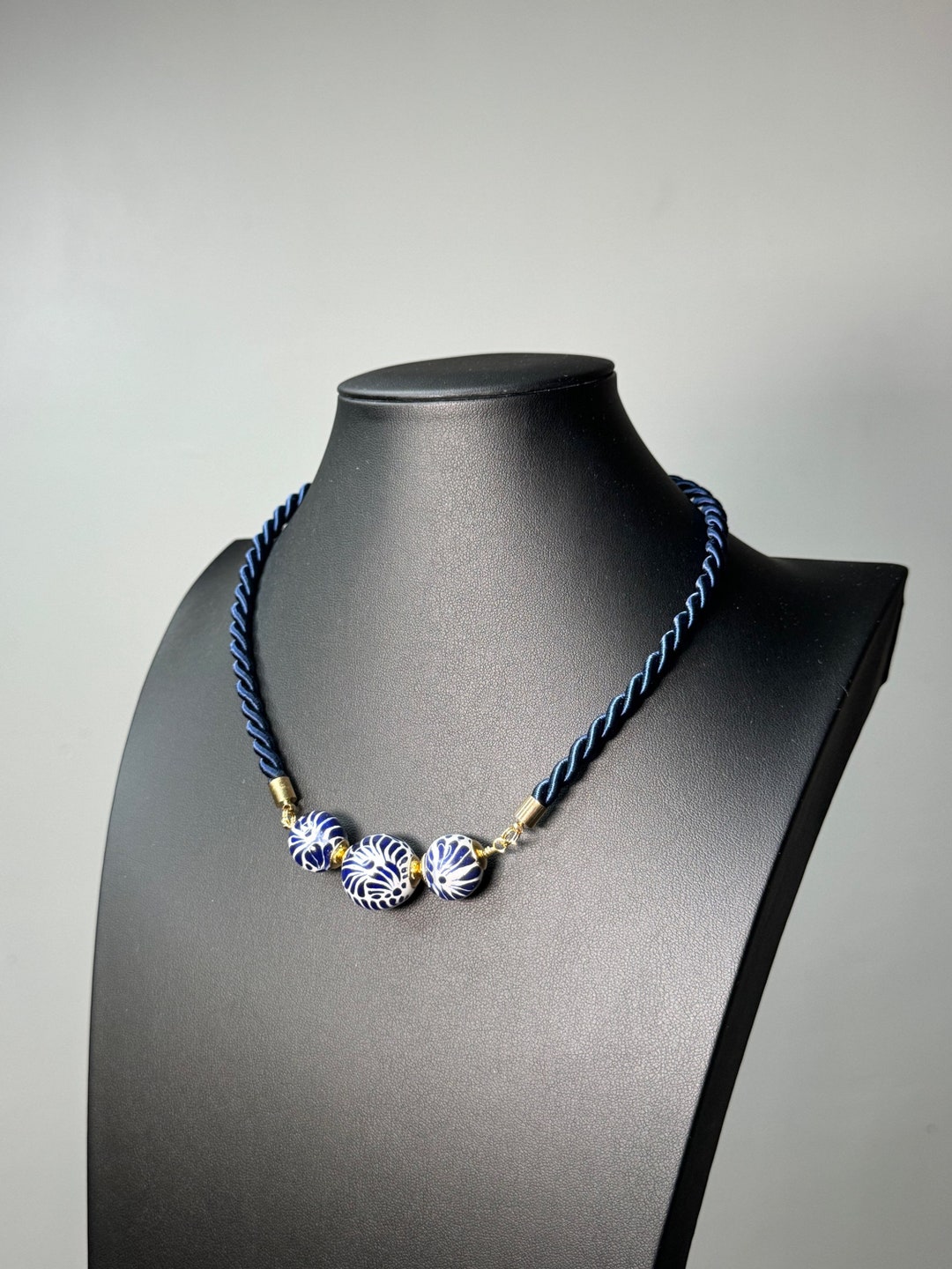 Cord Talavera 3 Sphere Necklace | Mexican Handmade Jewelry | Joyeria ...