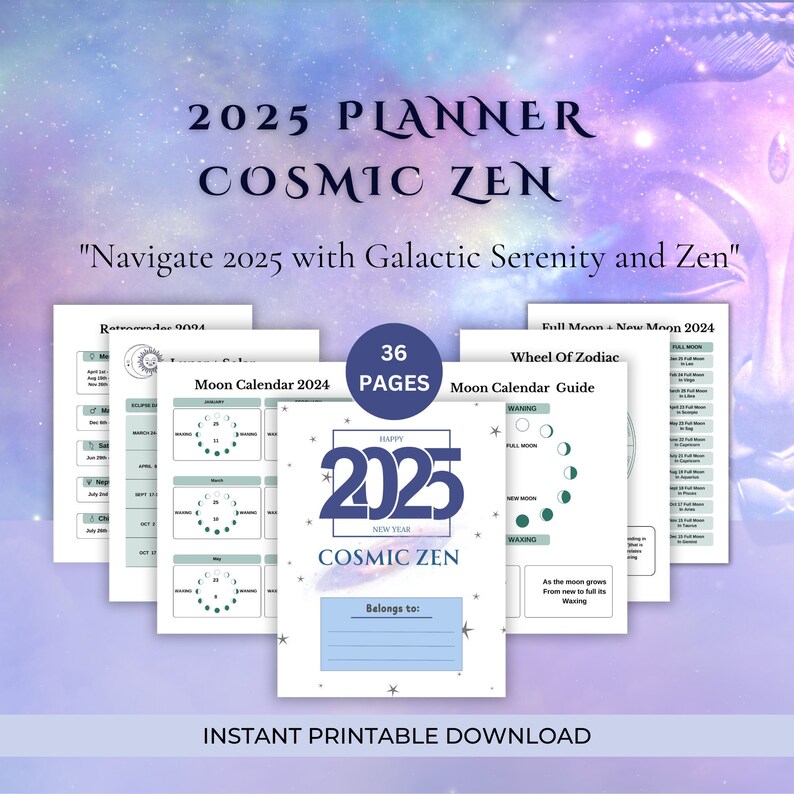 2025 Planner COSMIC ZEN | 2025 Astrology Planner | 2025 Moon Planner | 2025 Weekly Agenda | 2025 ...