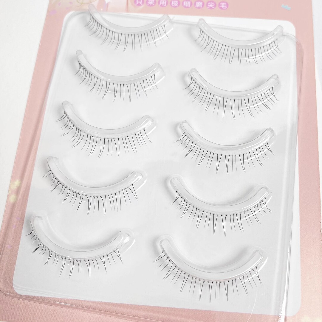5 Pairs | Anime LOWER Lashes | Thin Band | Natural Look Lashes ...