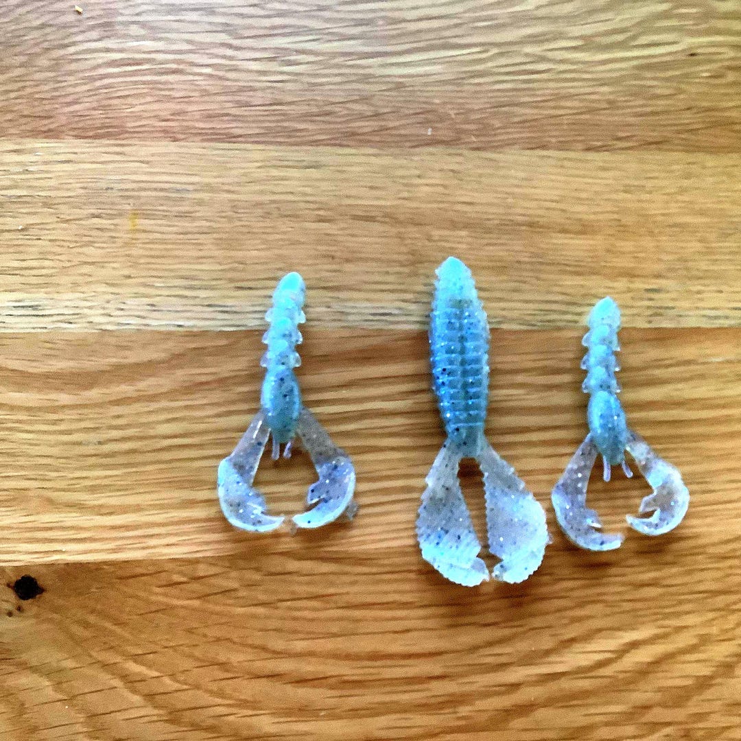 Clear-ish Blue Soft Plastic Fishing Lures, Craws (pack of 3) - Etsy