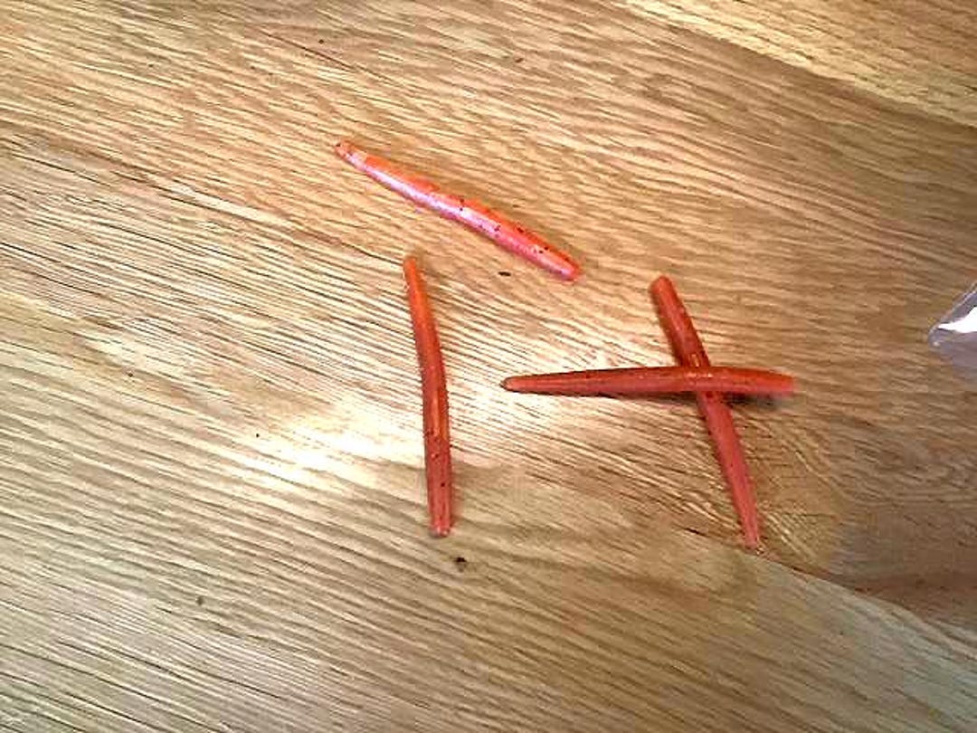 Lava (red/orange) Black Flake Soft Plastic Fishing Lure (pack of 4) - Etsy