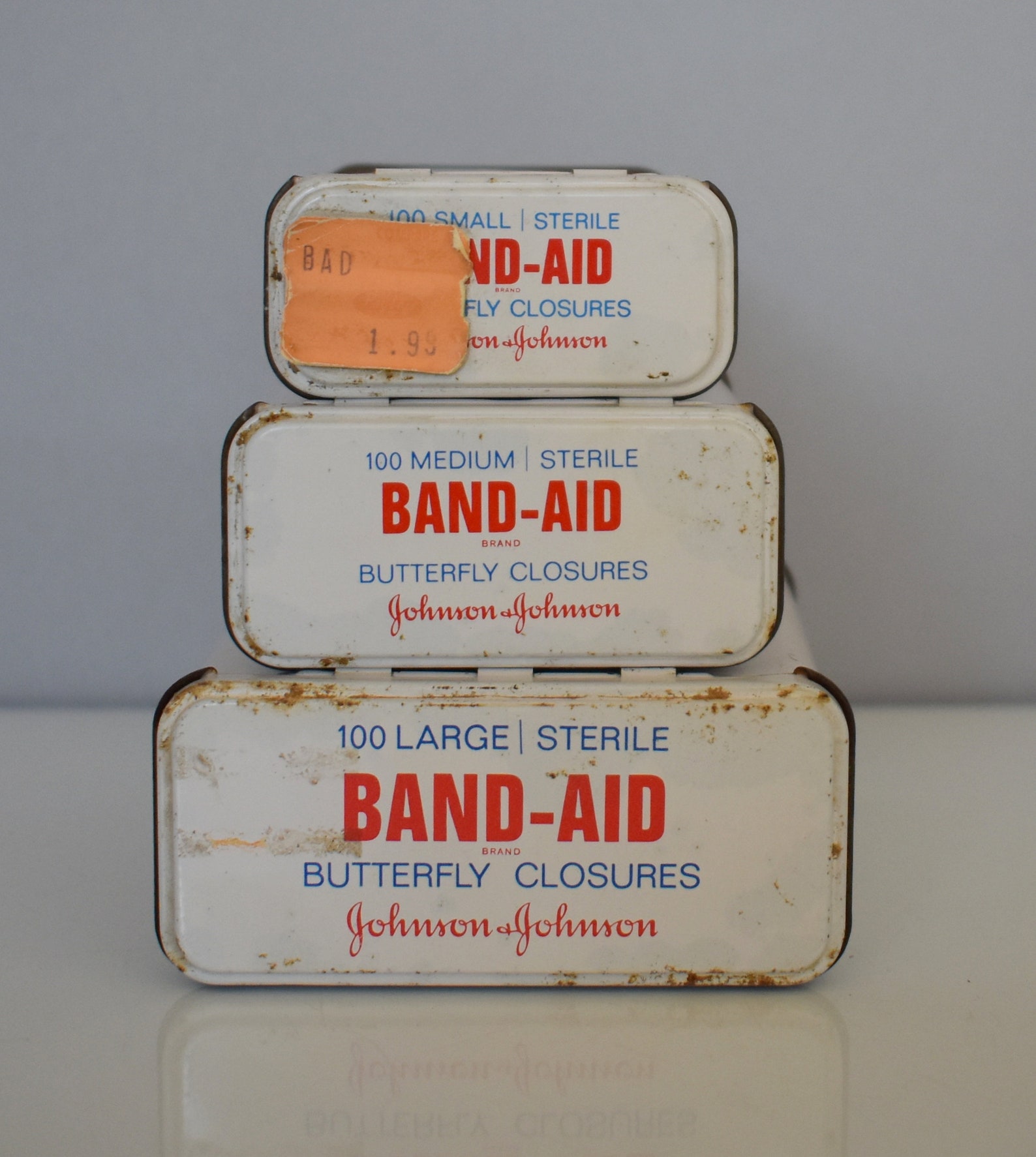 Vintage 60s Band-aid Tin Box, 1960s Meta Band Aid Storage Box, With ...