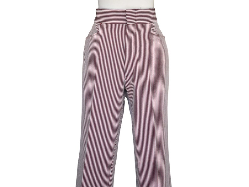 Vintage 70s Striped Pants, Mod High Waist Slacks, 1970s Polyester ...