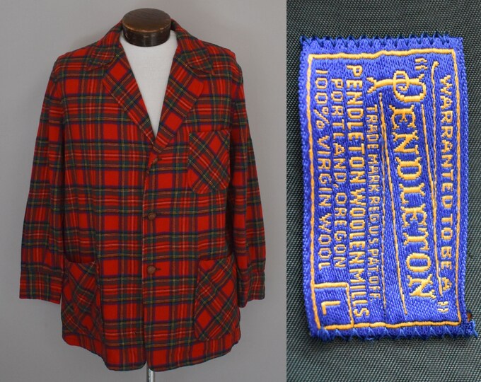 Vintage 70s Pendleton 49er Jacket, 1970s Pendleton Woolen Mills Plaid ...