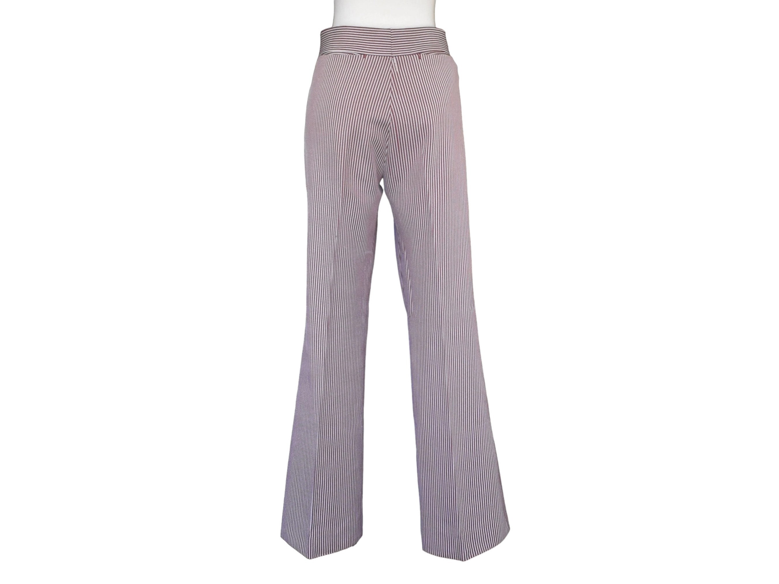 Vintage 70s Striped Pants, Mod High Waist Slacks, 1970s Polyester ...