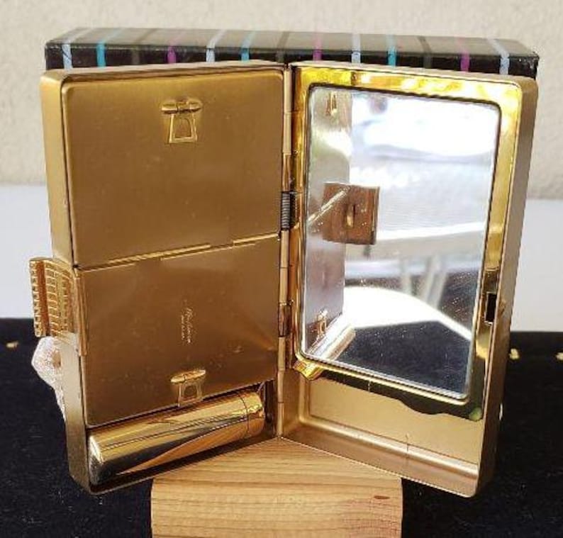 Vintage 50s Elgin American Compact Carryall Minaudiere Metal Purse With ...