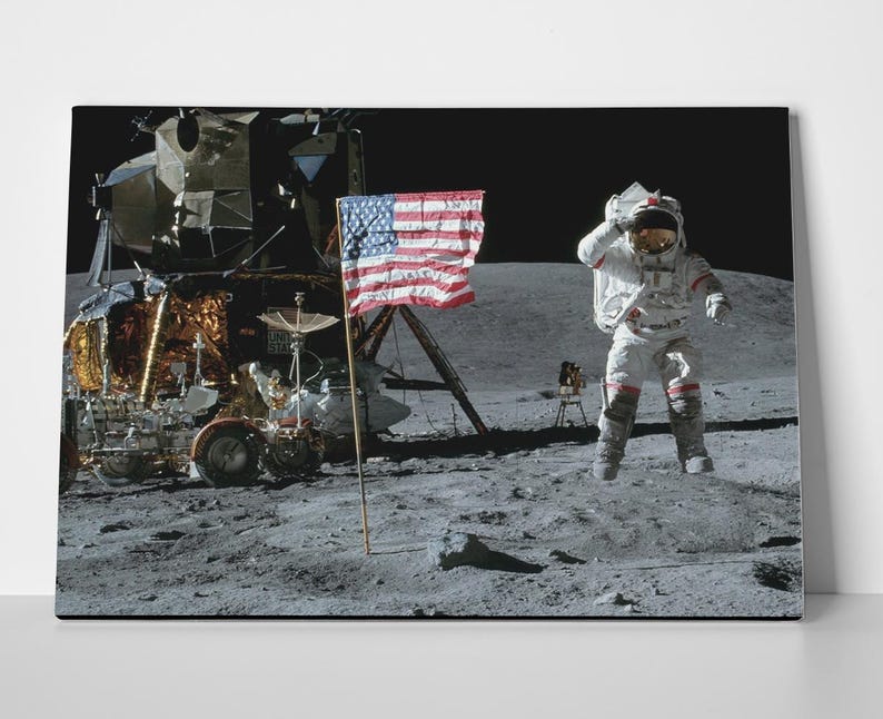 Apollo 11 Moon Landing Poster and Canvas - Etsy