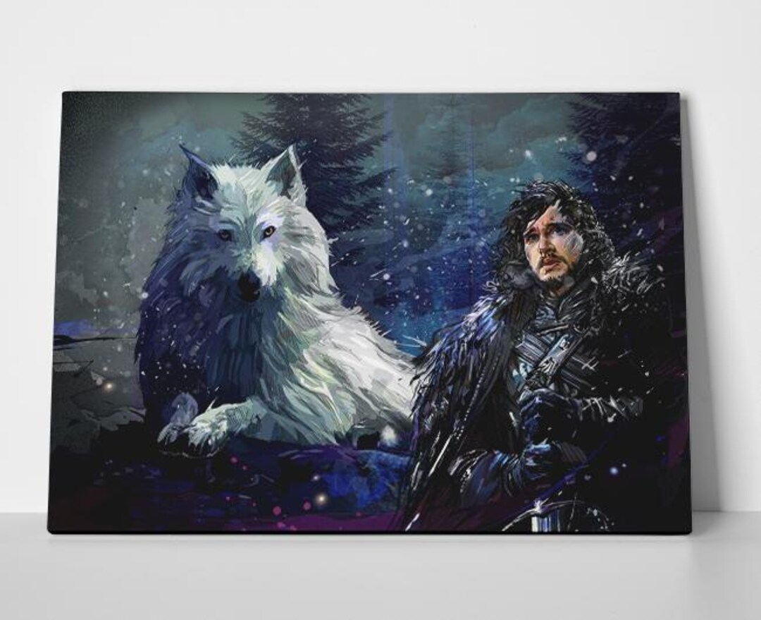 Jon Snow Wolf Poster and Canvas - Etsy